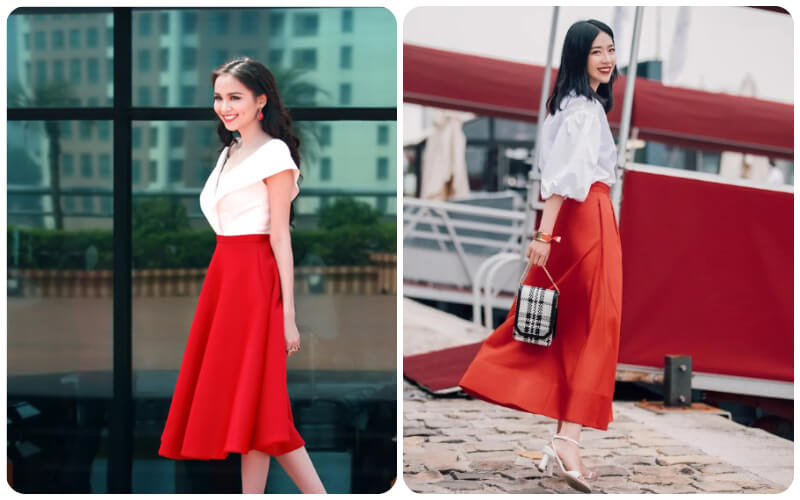 Chân váy đỏ nên phối đồ gì cho xinh | ELLY - TOP 10 Thương Hiệu Nổi ...